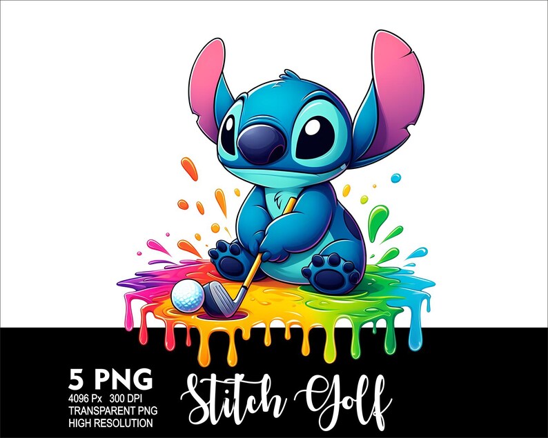 Stitch Golf 5 PNG Design for Sublimation Png 300DPI High Resolution Png ...