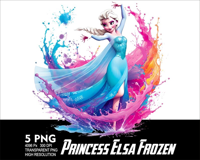 Princess Elsa Frozen 5 PNG Design Sublimation Png 300DPI High ...