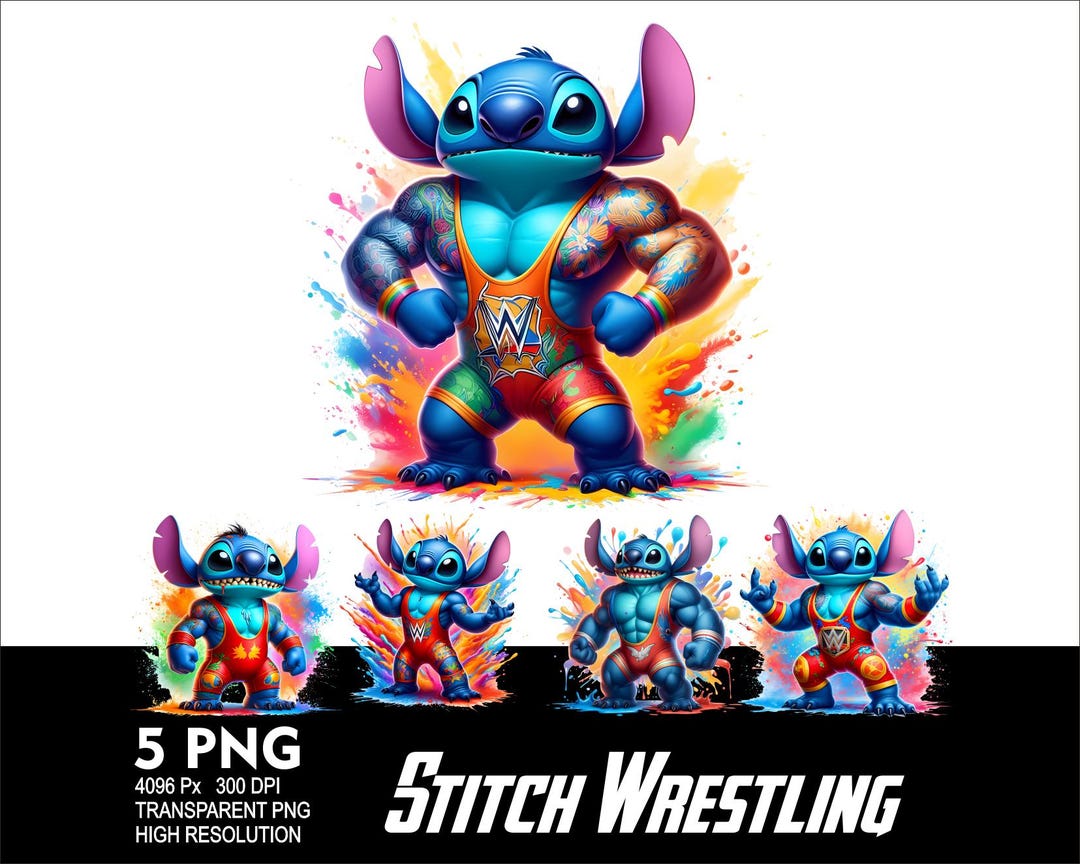 Stitch Wrestling 5 PNG Design for Sublimation Png 300DPI High ...