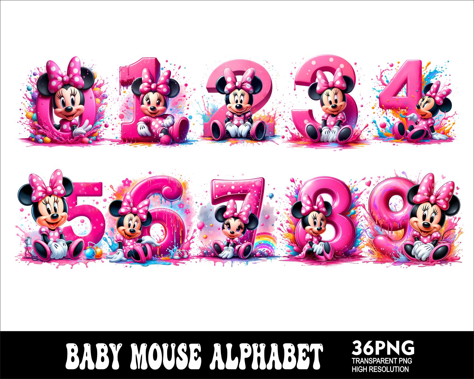 Baby Minnie Alphabet PNG Letters Design Mouse Letters Png Baby Font - Etsy