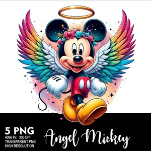 Angel Mickey Wings 5 PNG Mouse Design for Sublimation Png 300DPI High ...