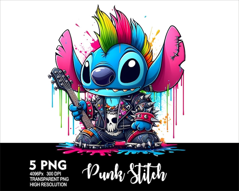 Punk Stitch 5 PNG Design for Sublimation Png 300DPI High Resolution Png ...