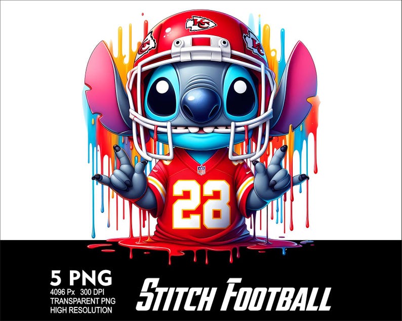 Stitch Football Kids 5 PNG Design for Sublimation Png 300DPI High ...