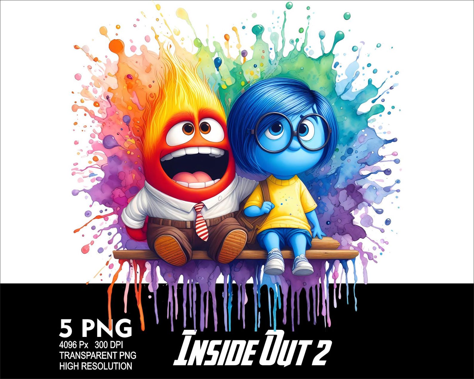 Cartoon Inside Out 5 PNG Mouse Design for Sublimation Png 300DPI High ...