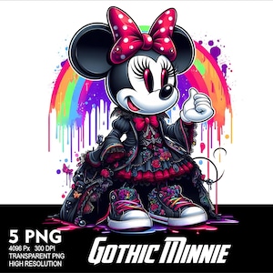 Gothic Minnie 5 PNG Design for Sublimation Png 300DPI High Resolution ...