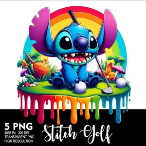 Stitch Golf 5 PNG Design for Sublimation Png 300DPI High Resolution Png ...