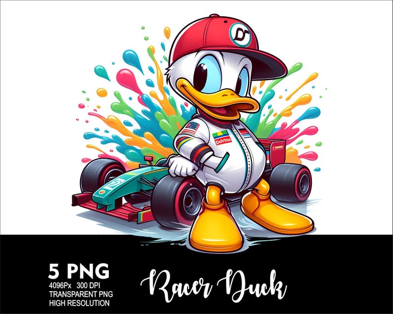 Racer Duck 5 PNG Design for Sublimation Png 300DPI High Resolution Png ...