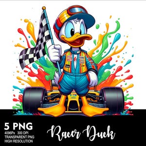 Racer Duck 5 PNG Design for Sublimation Png 300DPI High Resolution Png ...
