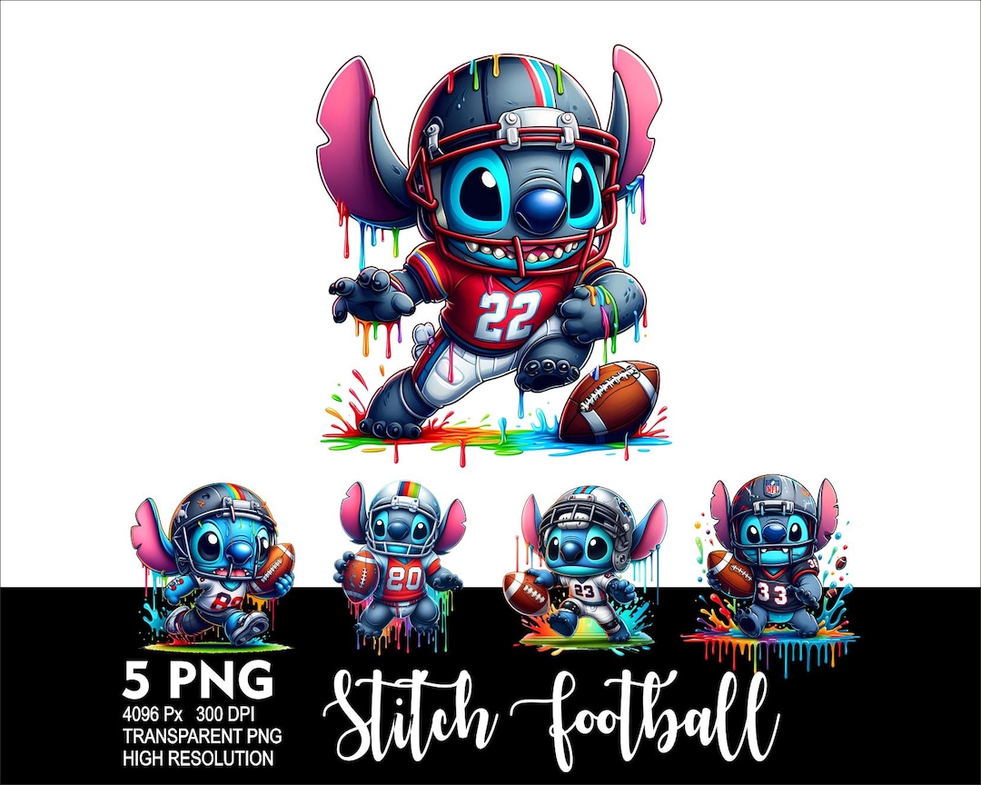 Stitch Football Kids 5 PNG Design for Sublimation Png 300DPI High ...