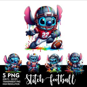 Stitch Football Kids 5 PNG Design for Sublimation Png 300DPI High ...