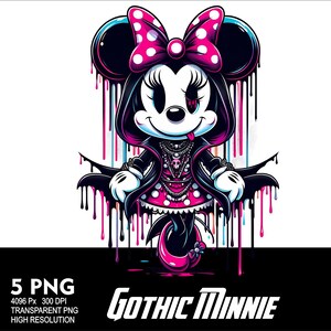 Gothic Minnie 5 PNG Design for Sublimation Png 300DPI High Resolution ...