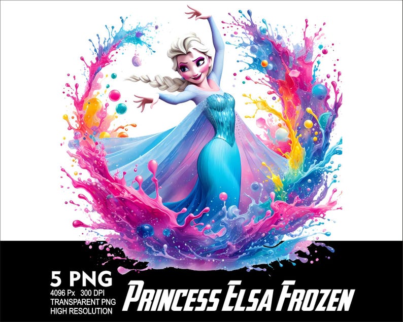 Princess Elsa Frozen 5 PNG Design Sublimation Png 300DPI High ...