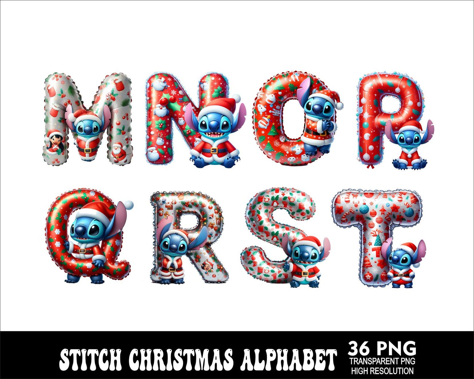 Christmas Stitch Alphabet PNG Letters Design Stitch Letters Png ...