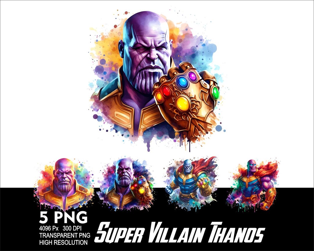 Supervillain Thanos 5 PNG Mouse Design for Sublimation Png 300DPI High ...