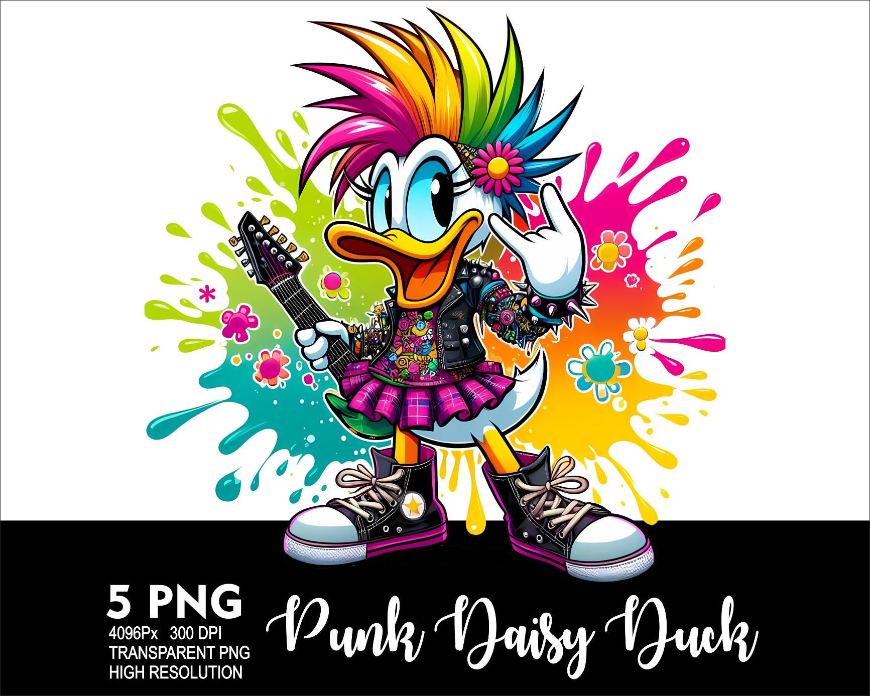 Punk Girl Duck 5 PNG Daisy Girl Design for Sublimation Png 300DPI High ...