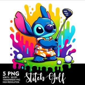 Stitch Golf 5 PNG Design for Sublimation Png 300DPI High Resolution Png ...