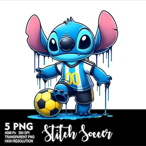 Stitch Soccer 5 PNG Design for Sublimation Png 300DPI High Resolution ...