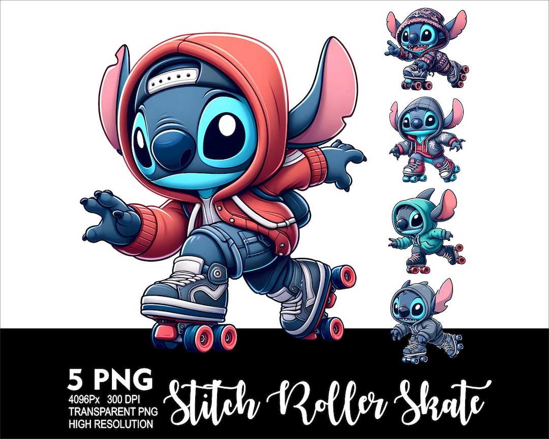 Stitch Roller Skates 5 PNG Design for Sublimation Png 300DPI High ...