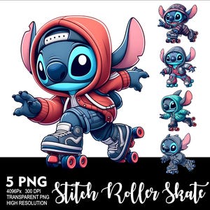 Stitch Roller Skates 5 PNG Design for Sublimation Png 300DPI High ...