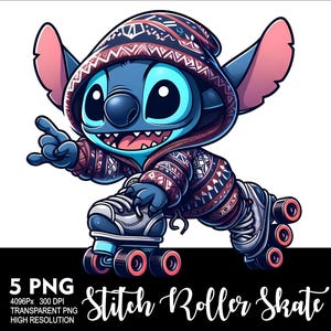 Stitch Roller Skates 5 PNG Design for Sublimation Png 300DPI High ...
