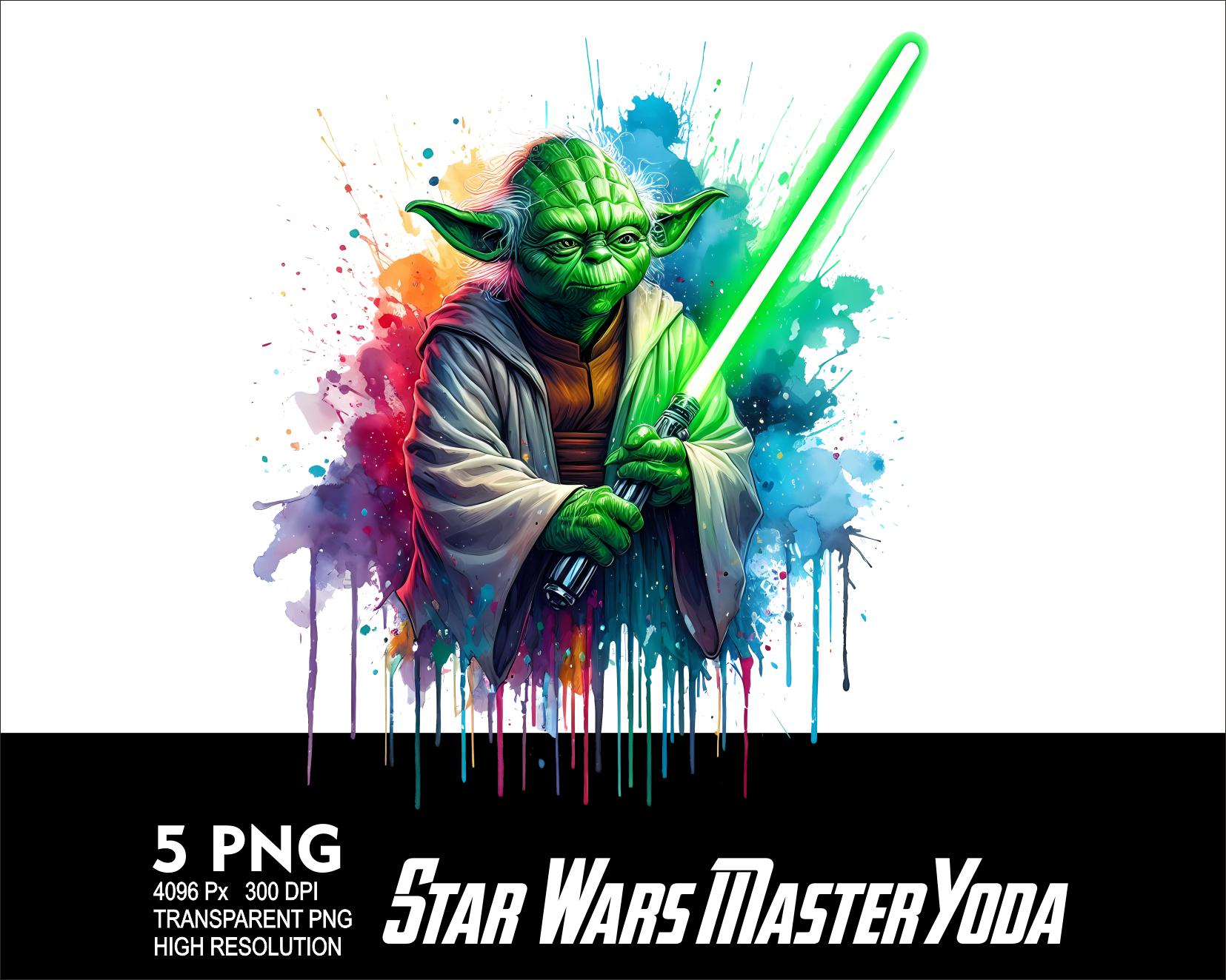 Star Wars Master Jedi 5 PNG Design for Watercolor Sublimation Png ...