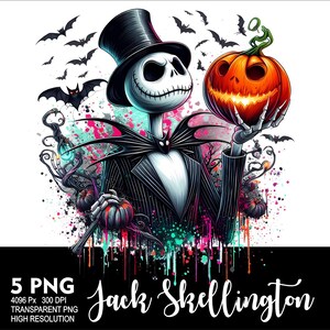 Halloween Jack Skellington 5 PNG Design for Sublimation Png 300DPI High ...