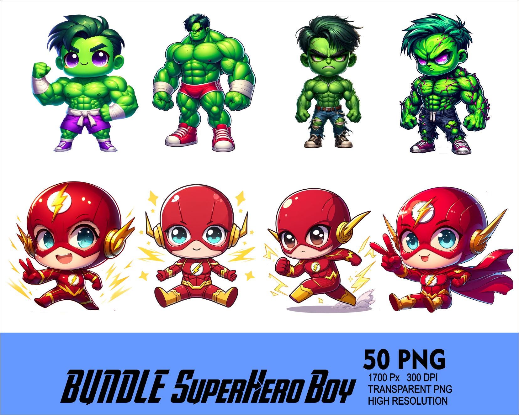 50 BUNDLE Superhero Boy Clipart PNG Mouse Design for Sublimation Png ...