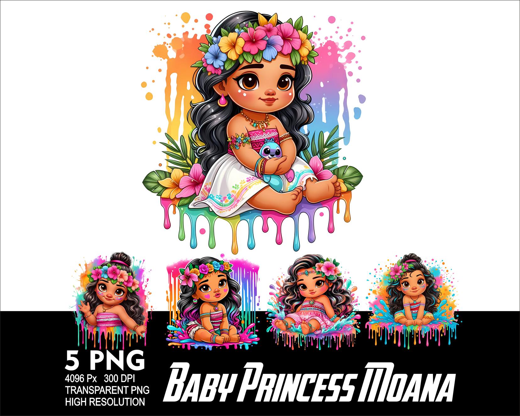 Princess Moana Baby 5 PNG Design Sublimation Png 300DPI High Resolution ...