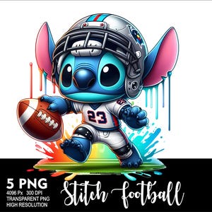 Stitch Football Kids 5 PNG Design for Sublimation Png 300DPI High ...