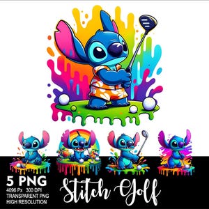 Stitch Golf 5 PNG Design for Sublimation Png 300DPI High Resolution Png ...