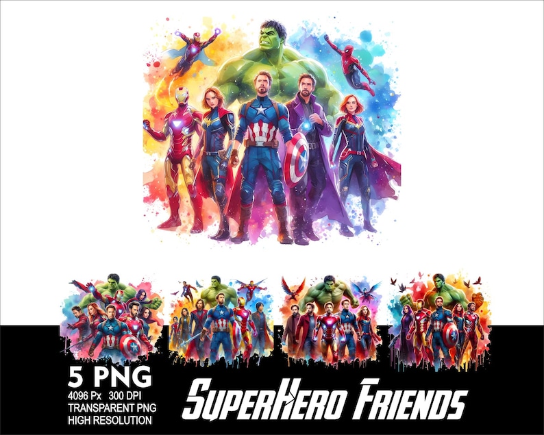 Superhero Avenger Design 5 PNG Mouse Design for Sublimation Png 300DPI ...
