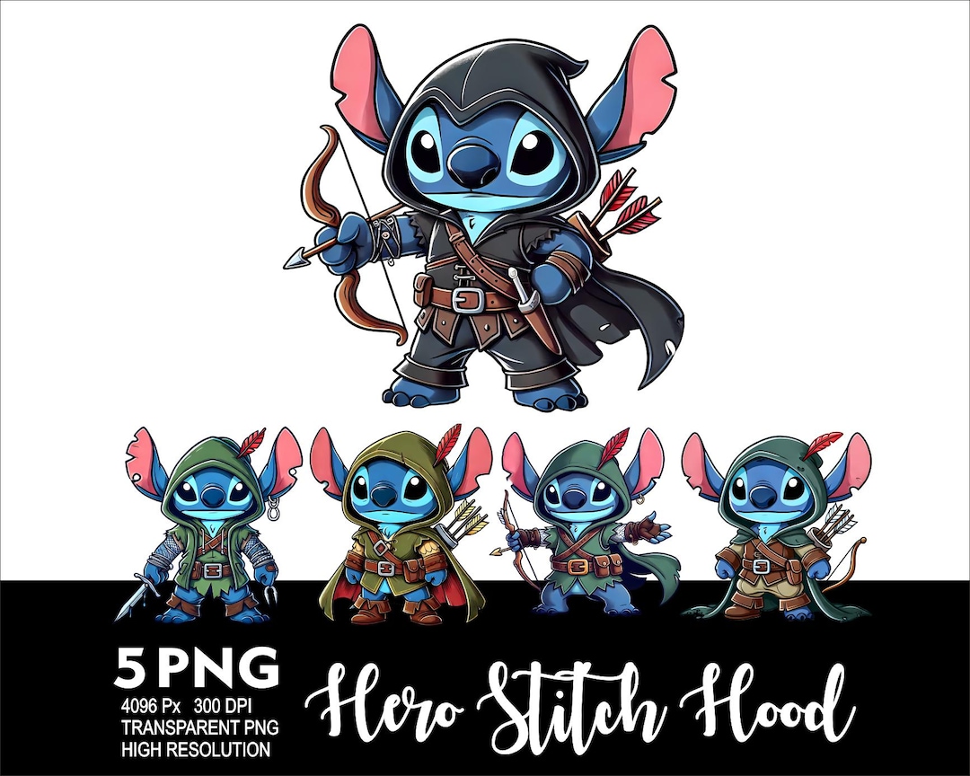 Stitch Hero Hood 5 PNG Design for Sublimation Png 300DPI High ...