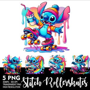 Stitch Rollerskates 5 PNG Design for Sublimation Png 300DPI High ...