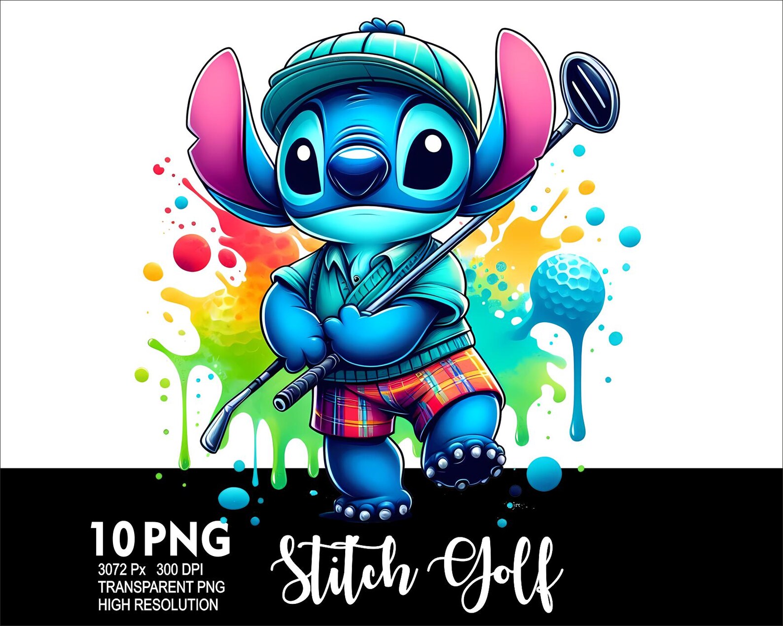 Golf Stitch 10 PNG Design for Sublimation Png 300DPI High Resolution ...