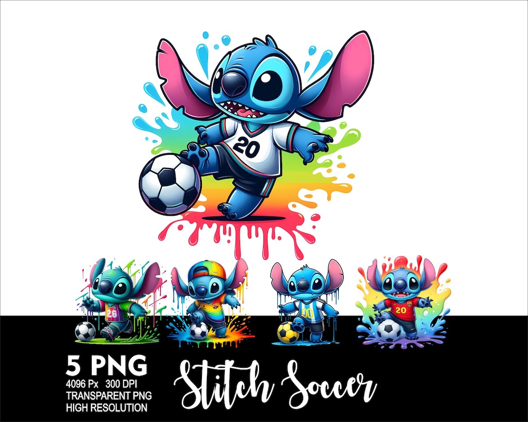 Stitch Soccer 5 PNG Design for Sublimation Png 300DPI High Resolution ...