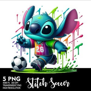 Stitch Soccer 5 PNG Design for Sublimation Png 300DPI High Resolution ...