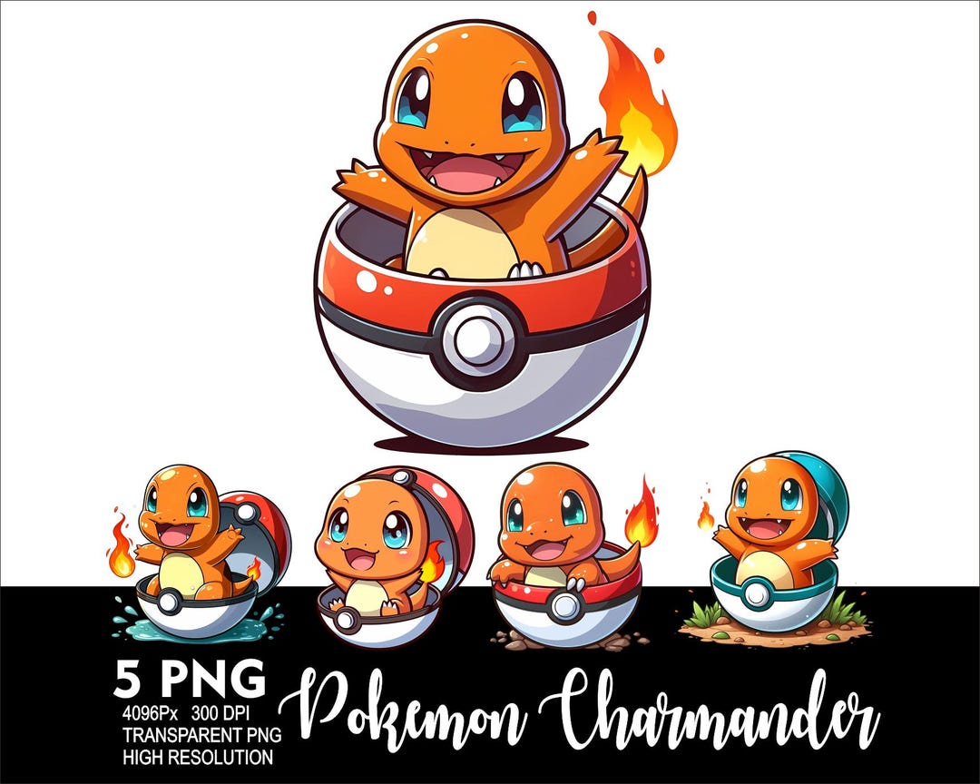 Cartoon Charmander 5 PNG Baby Charmander Design for Sublimation Png ...