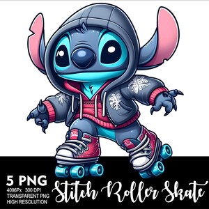 Stitch Roller Skates 5 PNG Design for Sublimation Png 300DPI High ...