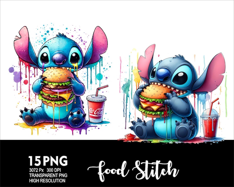 Stitch Food 15 PNG Design for Sublimation Png 300DPI High Resolution ...