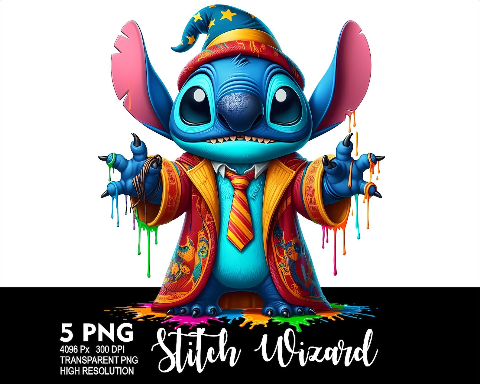Wizard Stitch 5 PNG Design for Sublimation Png 300DPI High Resolution ...