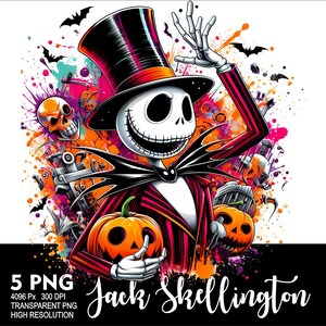 Halloween Jack Skellington 5 PNG Design for Sublimation Png 300DPI High ...