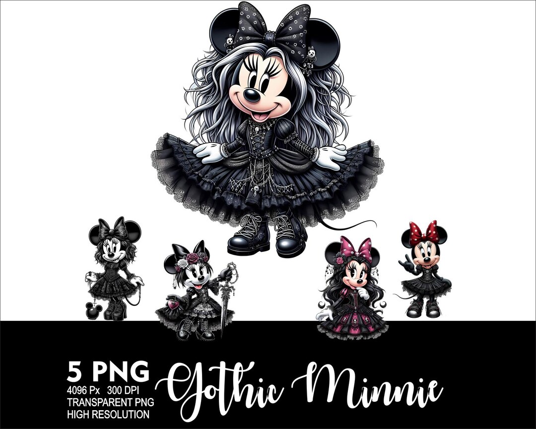 Gothic Minnie 5 PNG Design for Sublimation Png 300DPI High Resolution ...