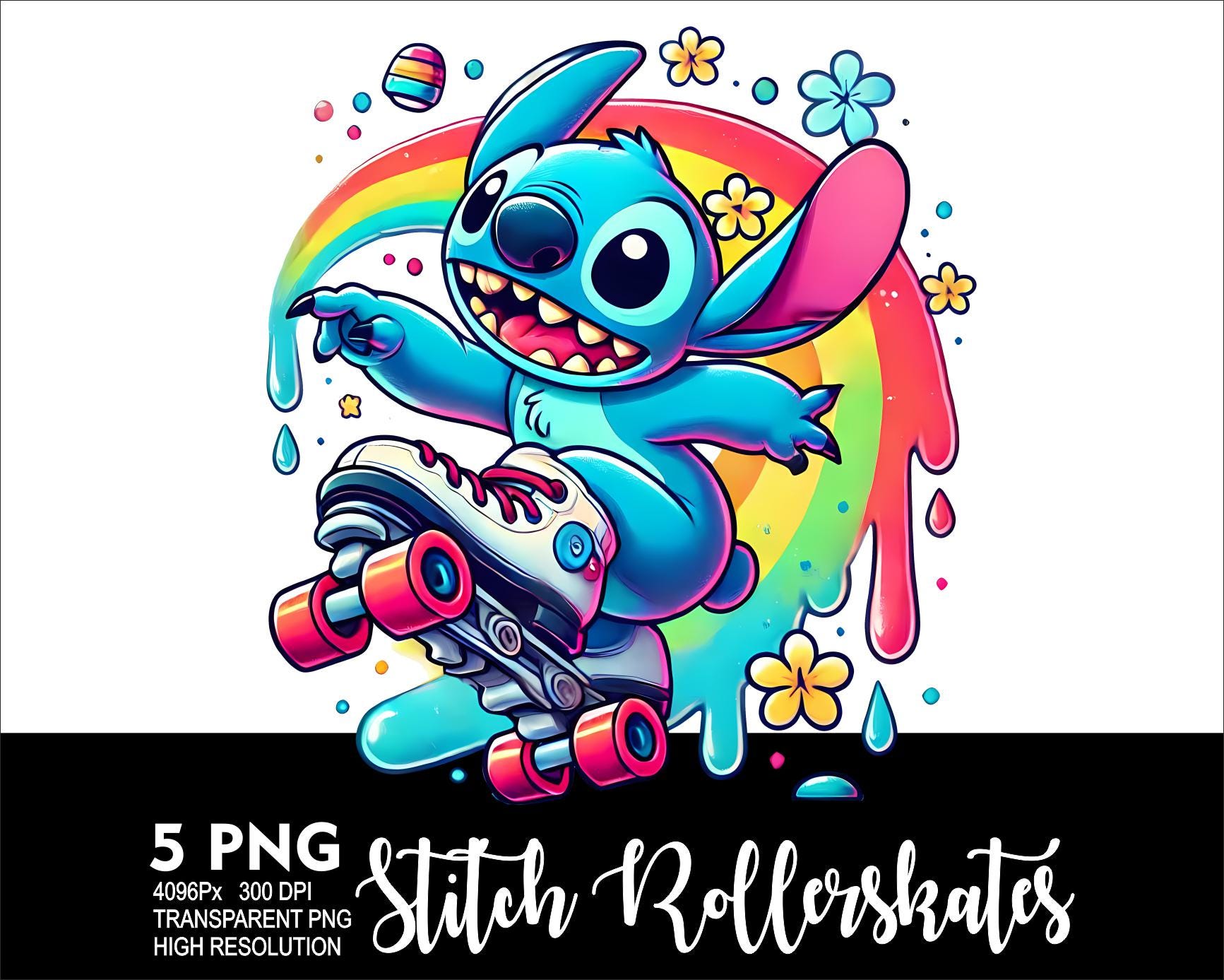 Stitch Rollerskates 5 PNG Design for Sublimation Png 300DPI High ...
