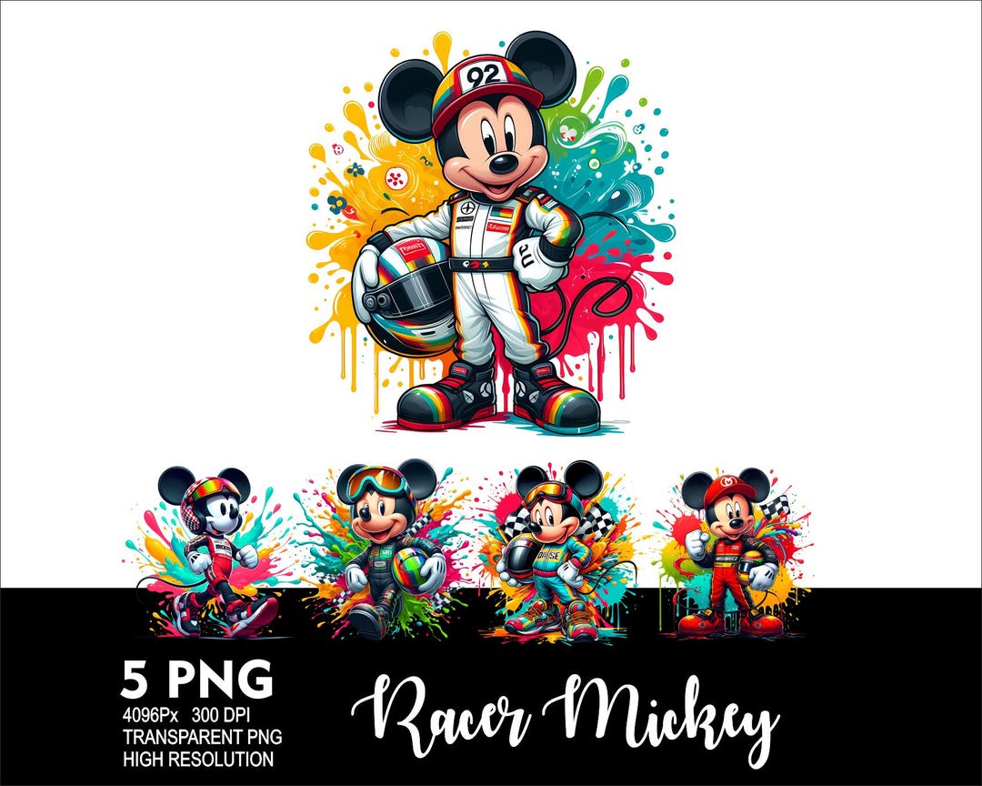 Racer Mouse 5 PNG Design for Sublimation Png 300DPI High Resolution Png ...