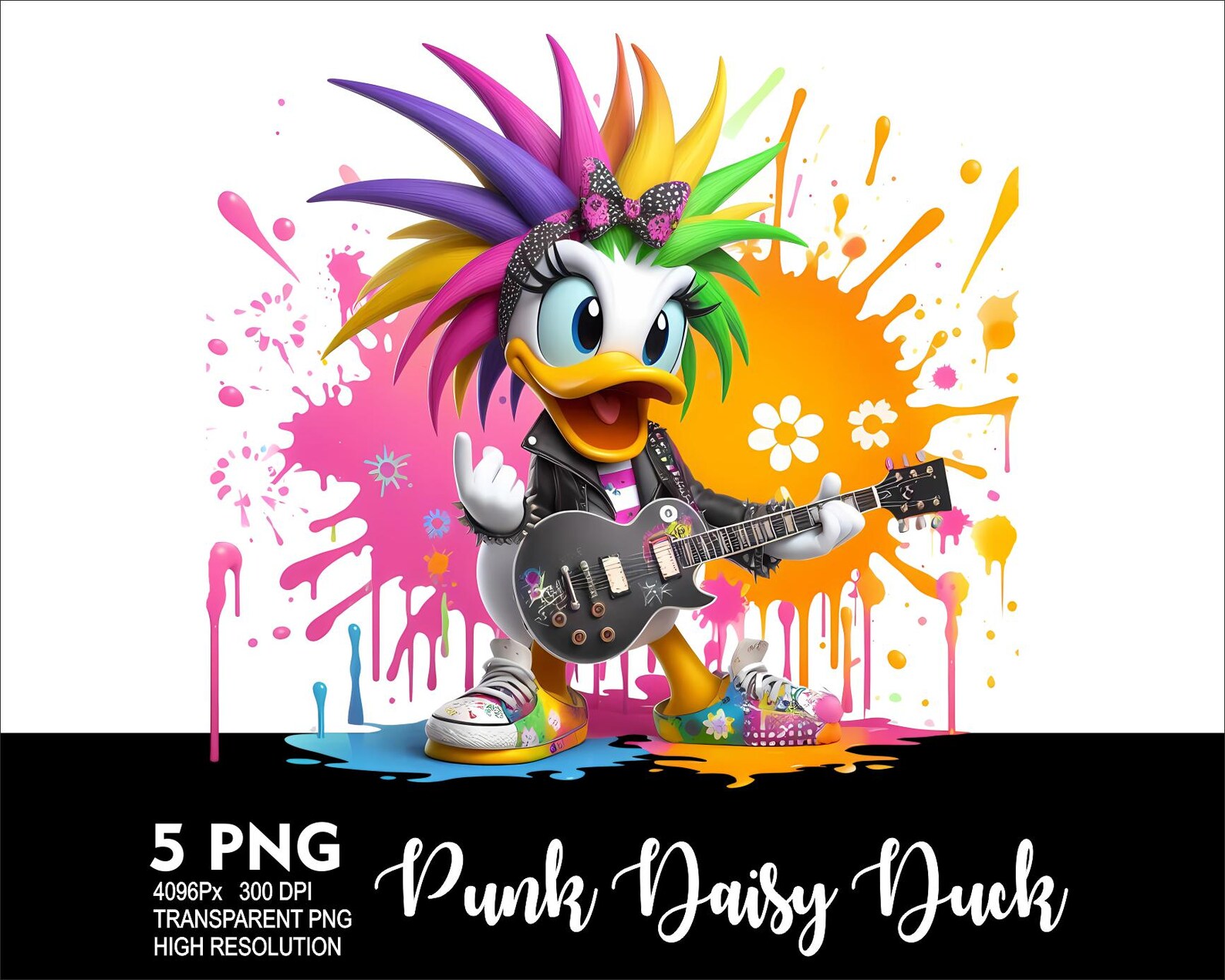 Punk Girl Duck 5 PNG Daisy Girl Design for Sublimation Png 300DPI High ...