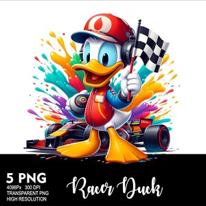 Racer Duck 5 PNG Design for Sublimation Png 300DPI High Resolution Png ...