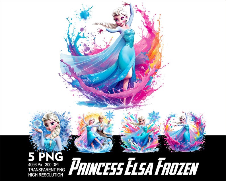 Princess Elsa Frozen 5 PNG Design Sublimation Png 300DPI High ...