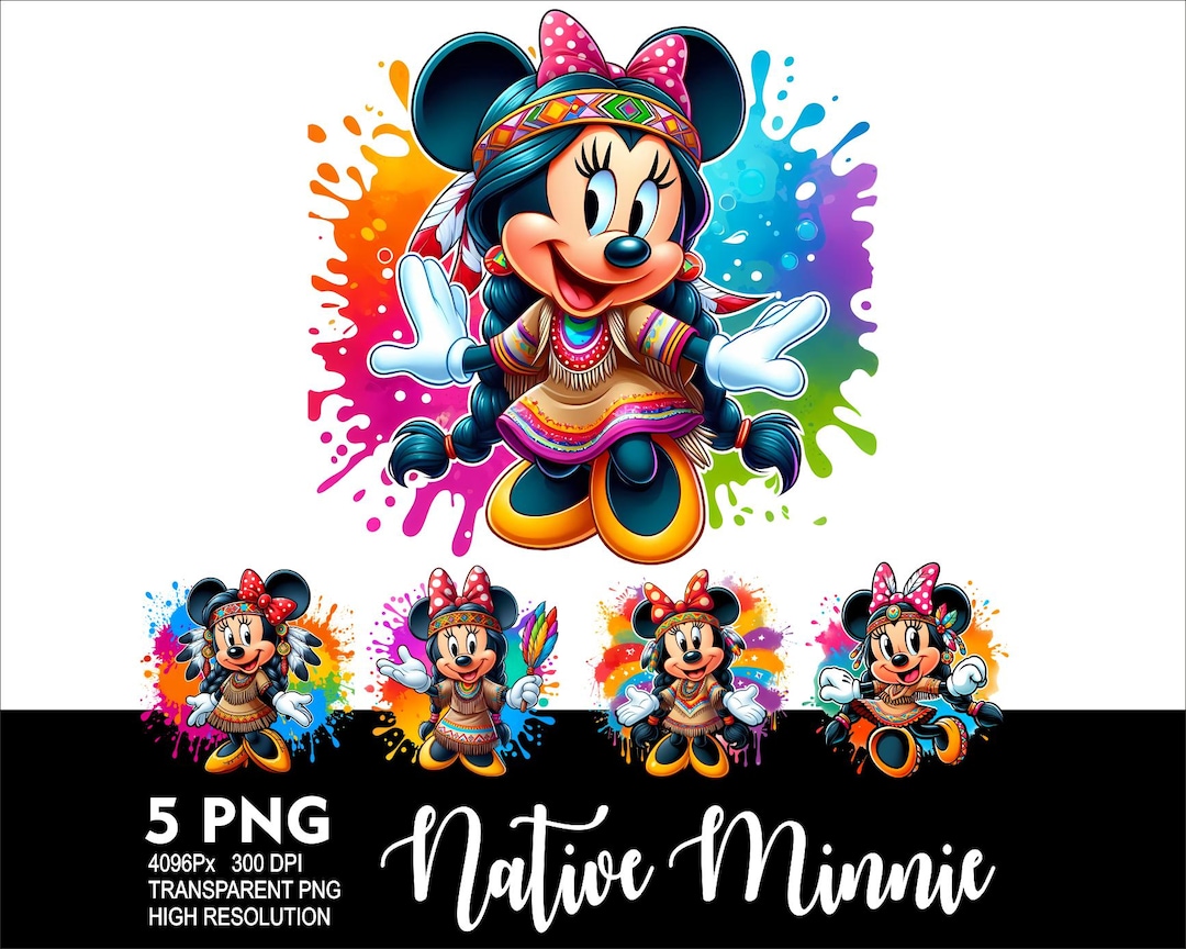 Native American Indian Minnie 5 PNG Design for Sublimation Png 300DPI ...