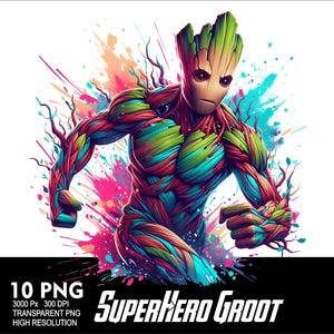 Superhero Groot 10 PNG Mouse Design for Sublimation Png 300DPI High ...