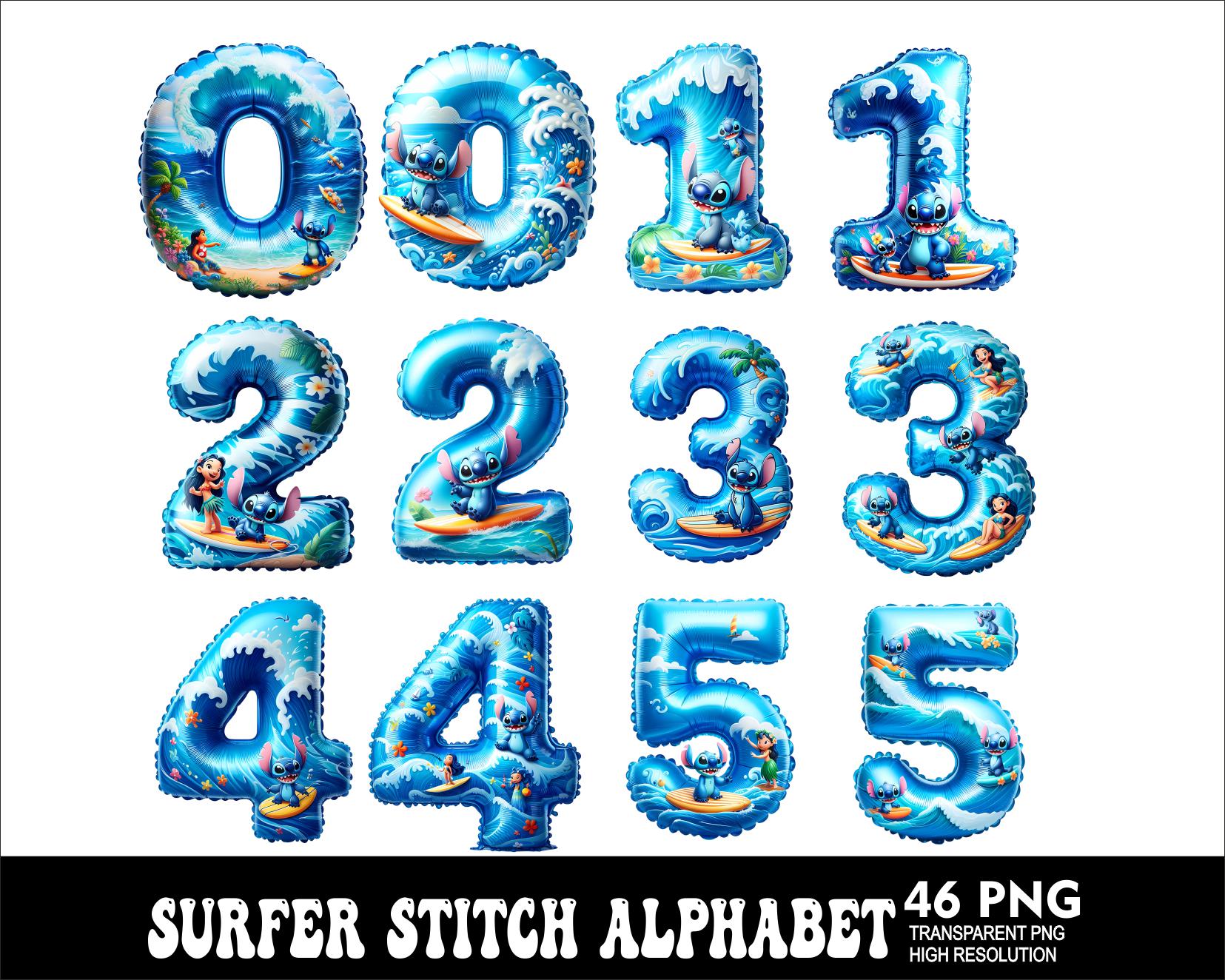 Surfer Stitch Alphabet PNG Letters Design Surfing Stitch Letters Png ...